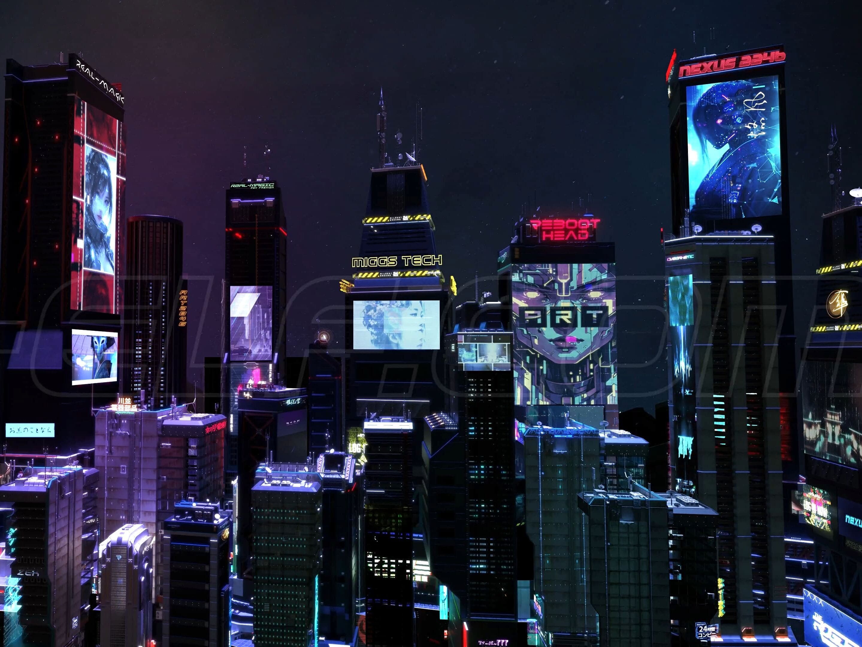 フューチャリスティック・ナイト・シティー（4Kループ映像MP4）を追加しました。 | digitalelf